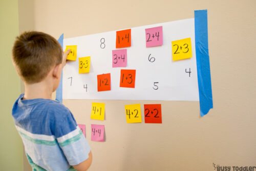 Post-It Math Activity for Teaching Addition - Busy Toddler