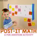 Post-It Math Activity for Teaching Addition - Busy Toddler