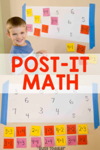 Post-It Math Activity for Teaching Addition - Busy Toddler