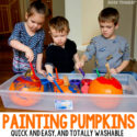 Painting Pumpkins Halloween Art Activity - Busy Toddler