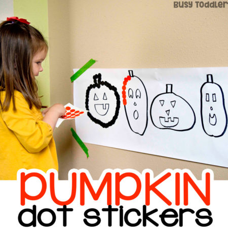 Halloween Dot Stickers - Making Pumpkins - Busy Toddler