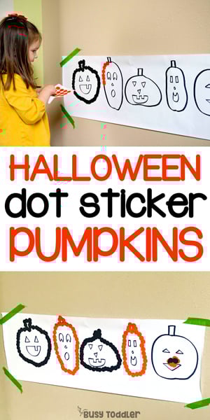 Halloween Dot Stickers - Making Pumpkins - Busy Toddler