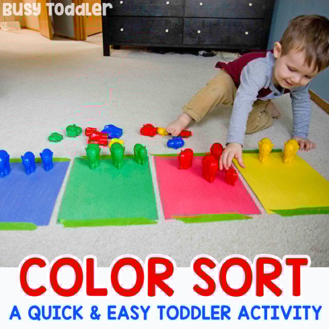 Color Sorting Activity for Toddlers - Busy Toddler