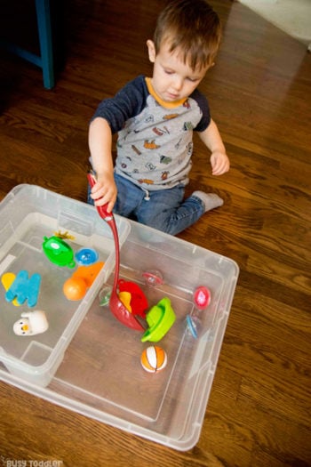 Water Scoop and Transfer - A Toddler Activity - Busy Toddler