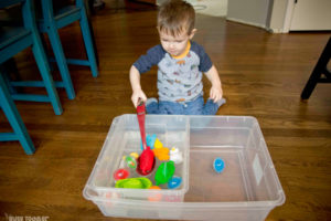 Water Scoop and Transfer - A Toddler Activity - Busy Toddler