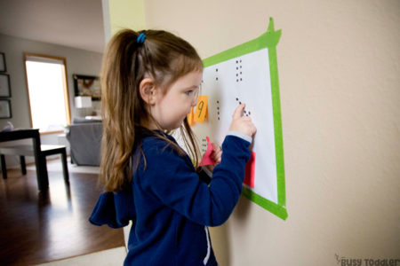 Post-It Number Match Math Activity - Busy Toddler