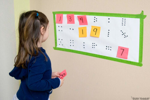 Post-It Number Match Math Activity - Busy Toddler