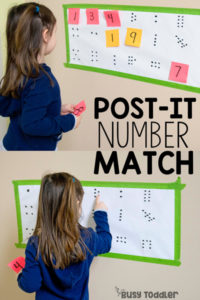 Post-It Number Match Math Activity - Busy Toddler