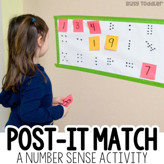 Post-It Number Match Math Activity - Busy Toddler
