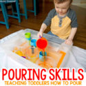 Pouring Skills: Make an Indoor Pouring Station - Busy Toddler