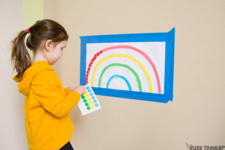Rainbow Dot Sticker Line-Up - Busy Toddler