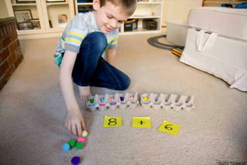 Easy Hands-On Addition Activity with Ten-Frames - Busy Todler