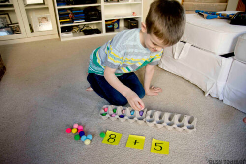 Easy Hands-On Addition Activity with Ten-Frames - Busy Todler