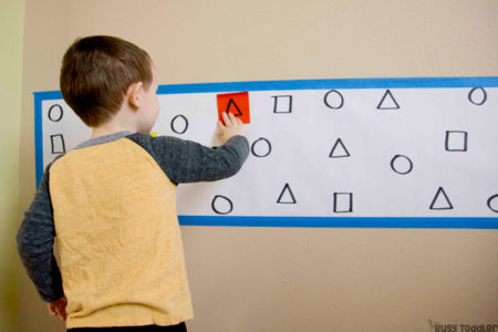 Shape Matching Post-It Notes Activity - Busy Toddler