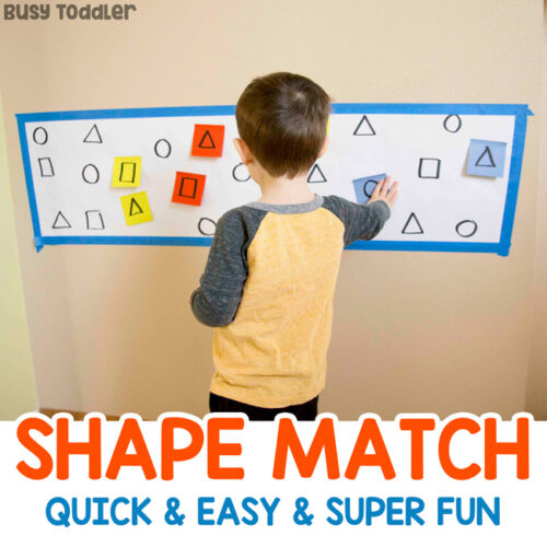 Shape Matching Post-It Notes Activity - Busy Toddler