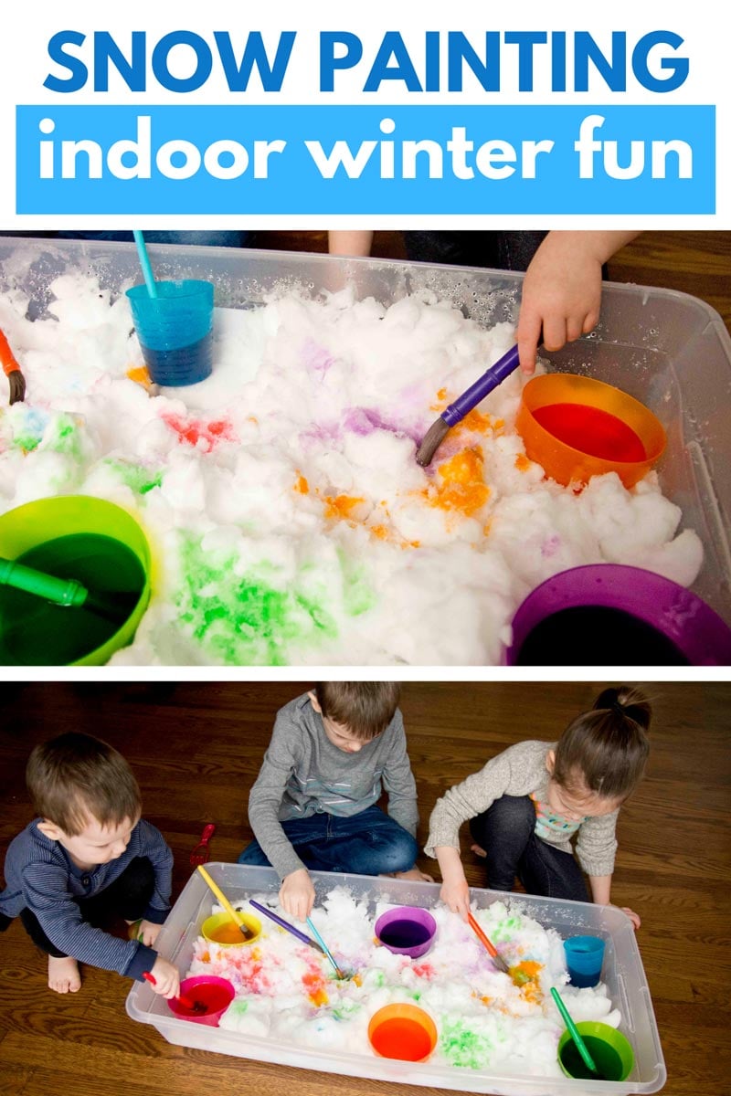 Painting Snow Indoor Activity - Busy Toddler