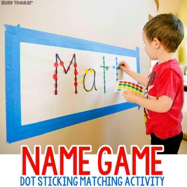 Name Game Dot Sticker Activity - Busy Toddler