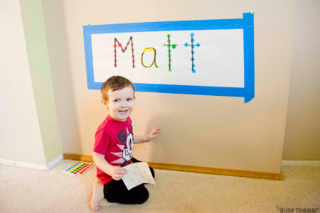Name Game Dot Sticker Activity - Busy Toddler