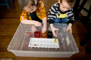Mixing Colors Toddler Science Experiment - Busy Toddler