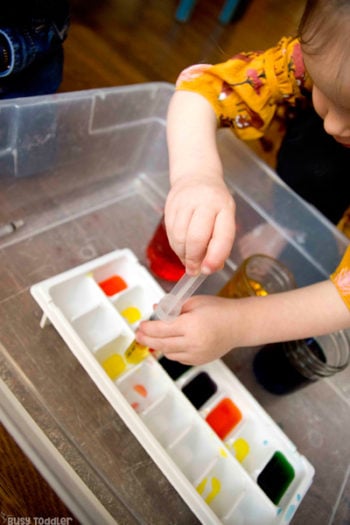 Mixing Colors Toddler Science Experiment - Busy Toddler