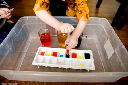 Mixing Colors Toddler Science Experiment - Busy Toddler