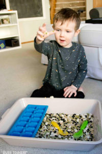 Dollar Store Scooping Station Activity - Busy Toddler