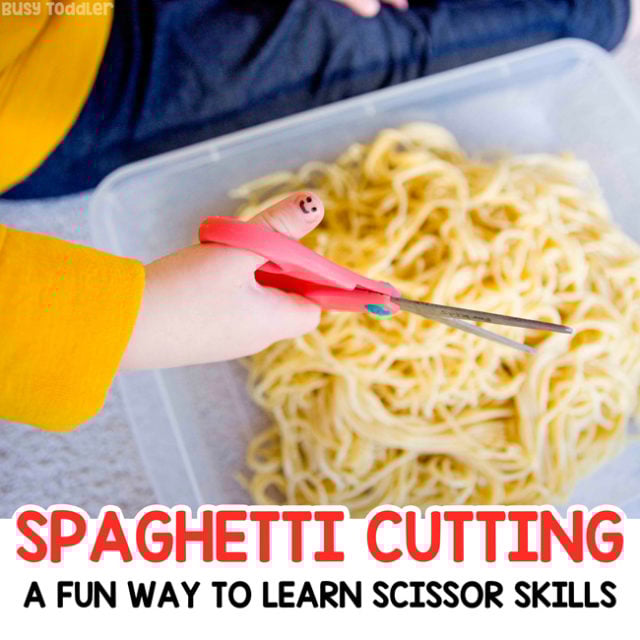 Spaghetti Cutting Bin Scissor Skills Activity Busy Toddler spaghetti-cutting-bin-scissor-skills-activity-busy-toddler