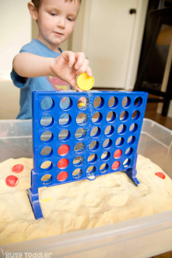 Connect 4 Sensory Bin - Busy Toddler