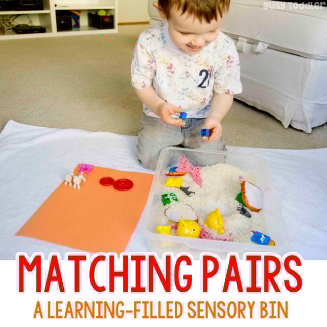 Matching Pairs: An Easy Sensory Activity - Busy Toddler