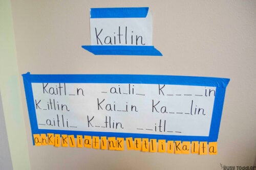 Building Names - Preschool Literacy Activity - Busy Toddler