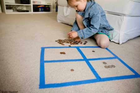 Coin Sorting Preschool Math Activity - Busy Toddler