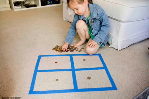 Coin Sorting Preschool Math Activity - Busy Toddler