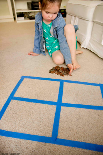 Coin Sorting Preschool Math Activity - Busy Toddler