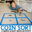 Coin Sorting Preschool Math Activity - Busy Toddler