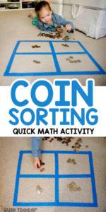 Coin Sorting Preschool Math Activity - Busy Toddler