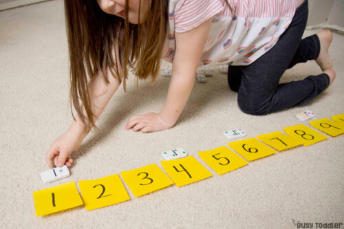 Domino Line-Up Preschool Math Activity - Busy Toddler