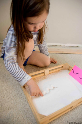 Salt Writing Tray Activity - Busy Toddler