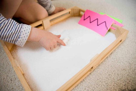 Salt Writing Tray Activity - Busy Toddler