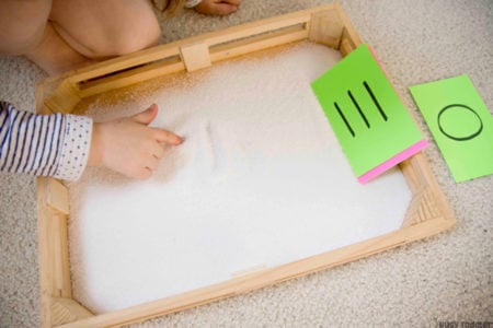 Salt Writing Tray Activity - Busy Toddler