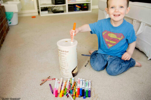 Size Sorting Box Toddler Activity - Busy Toddler
