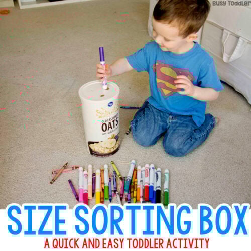 Size Sorting Box Toddler Activity - Busy Toddler