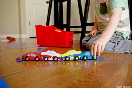 Car Parade Fine Motor Skills Activity - Busy Toddler