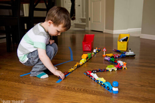 Car Parade Fine Motor Skills Activity - Busy Toddler