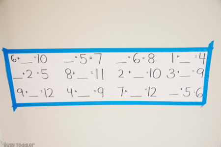 Finish the Equation Math Activity - Busy Toddler