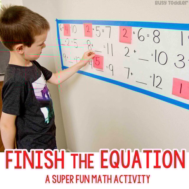 Finish the Equation Math Activity - Busy Toddler