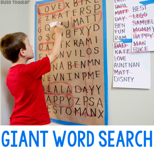 Giant Word Search Activity for Kids - Busy Toddler