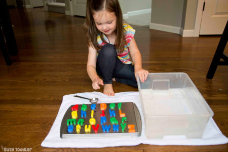 Alphabet Soup Sensory Activity for Kids - Busy Toddler