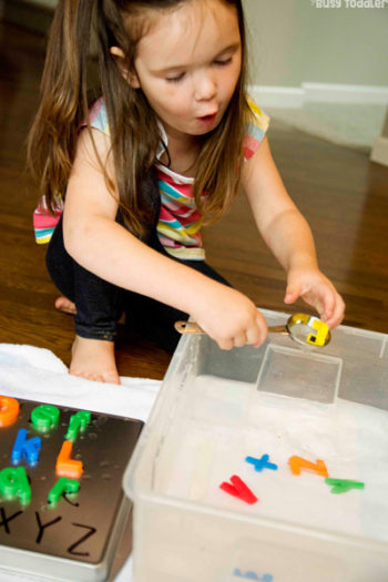 Alphabet Soup Sensory Activity for Kids - Busy Toddler