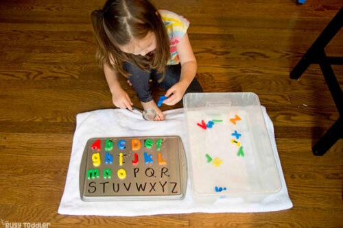 Alphabet Soup Sensory Activity for Kids - Busy Toddler