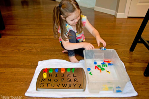 Alphabet Soup Sensory Activity for Kids - Busy Toddler